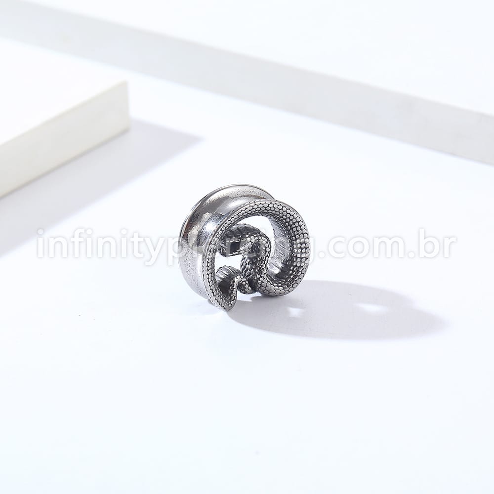 Alargador Aço Cirúrgico Cobra - Infinity Piercing