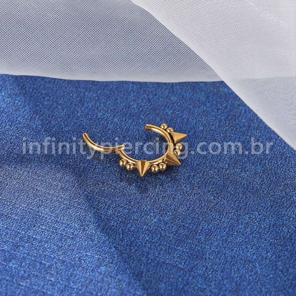 Piercing Argola Aço Cirúrgico Spikes - Infinity Piercing