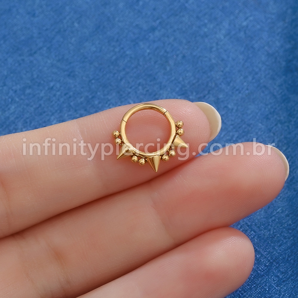 Piercing Argola Aço Cirúrgico Spikes - Infinity Piercing