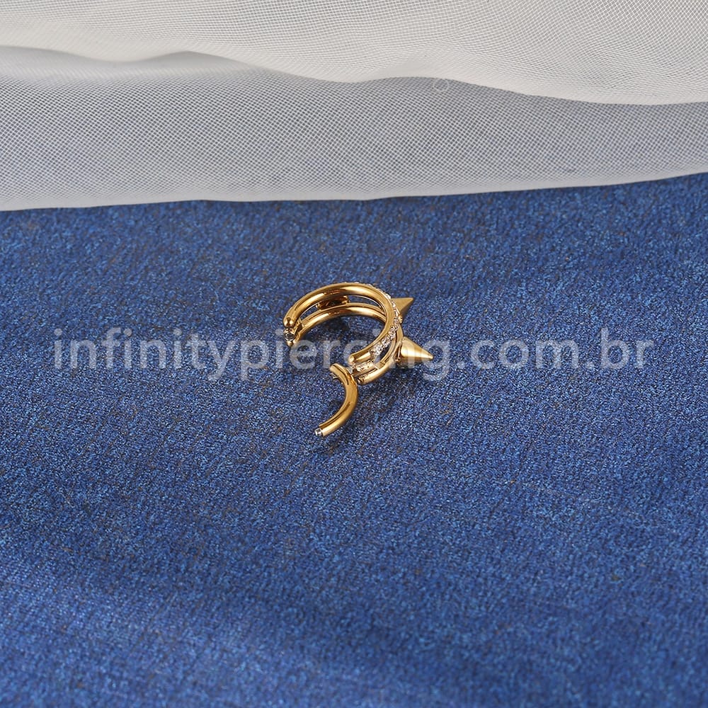 Piercing Argola Aço Cirúrgico Zircônia / Spike - Infinity Piercing