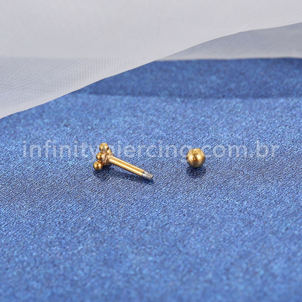 Piercing MiniBarbell Triângulo Aço Cirúrgico - Infinity Piercing